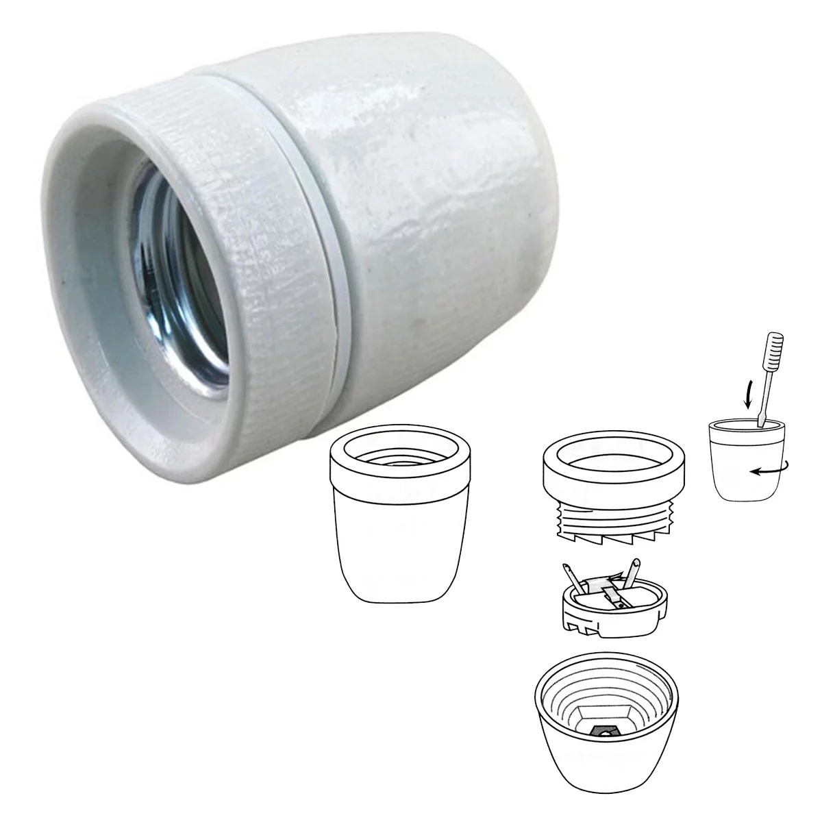 Porcelain socket E27 small | Official site KS outdoor lighting company